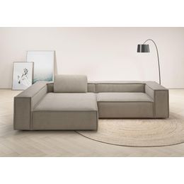 Ecksofa Home Affaire, B:306cm H:68cm T:191cm, beige, 95% Polyester, 5% Nylon, Wohnzimmer, Sofas, "Watertown, moderne XXL L-Form, 306 cm breit",