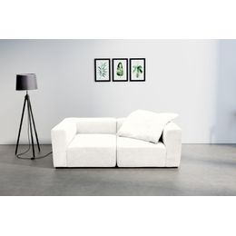2-Sitzer Home Affaire, B:216cm H:69cm T:108cm, weiß, 95% Polyester, 5% Nylon, Sofas, "Utvik bestehend aus 2 Eckelementen", bestehend aus einzelnen