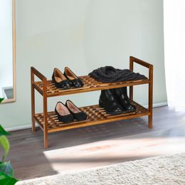 Wenko Schuhregal "Modell Fondi", B/H/T: 69cm x 40,5cm x 27cm, 2 Stk. offene F&auml;cherbraun, Flur, Regale
