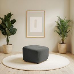 Polsterhocker Home Affaire, B:56cm H:40cm T:60cm, grau, 100% Polyester, Hocker, "HETTY, passender Hocker zum Drehsessel HETTY, 56 x 60 x 40 cm", mit