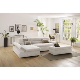 Ecksofa Home Affaire, B:300cm H:80cm T:172cm, beige, 95% Polyester, 5% Polyacryl, Wohnzimmer, Sofas, "Avesa L-Form", Wahlweise mit Armteilvertsellung