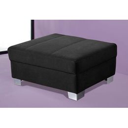 Hocker Home Affaire, B:85cm H:40cm T:61cm, schwarz, Primabelle-Microfaser aus 100% Polyester;NaturLEDER, das handschuhweiche Rindsleder in Sitz und