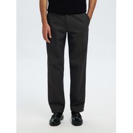 Selected Herren Chinohose "SLH175-SLIM MILES BRUSHED PANTS W NOOS", grau, Gr. 34, unifarben, Web, Obermaterial: 69% Baumwolle, 30% Polyester, 1%
