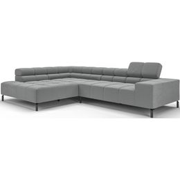 Ecksofa Home Affaire, B:321cm T:216cm, schwarz, 100% Polyester, Wohnzimmer, Sofas, "Ancona New, wahlweise motorische Sitztiefenverstellung, auch in
