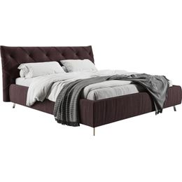 Polsterbett Home Affaire, B:236cm H:105cm L:234cm, rot, 100% Polyester, Betten, "Elloree in 4 Breiten bis 200cm, auch in Leder", Kopfteilh&ouml;he 105cm,