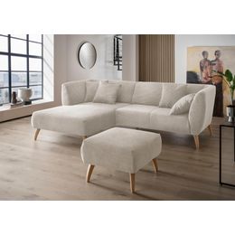 Ecksofa Home Affaire, B:264cm H:80cm T:160cm, silber, 100% Polyester, Wohnzimmer, Sofas, "Colori Polstermöbel mit zeitlos eleganter Rückenführung.