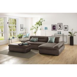 Ecksofa Home Affaire, B:300cm H:80cm T:172cm, braun, 100% Polyester, Wohnzimmer, Sofas, "Avesa L-Form", Wahlweise mit Armteilvertsellung und