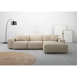 Ecksofa Home Affaire, B:294cm H:71cm T:191cm, beige, 96% Polyester, 4% Polyacryl, Wohnzimmer, Sofas, "Glimminge auch in Breitcord, Feincord, Boucl&eacute; +