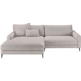 Ecksofa Home Affaire, B:272cm H:84cm T:190cm, grau, 100% Polyester, Wohnzimmer, Sofas, "Downtown, B/T/H: 272/190/84 cm L-Form", weicher Sitzkomfort