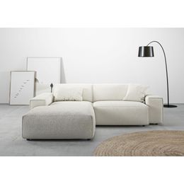 Ecksofa Home Affaire, B:234cm H:71cm T:191cm, weiß, 96% Polyester, 4% Polyacryl, Wohnzimmer, Sofas, "Glimminge L-Form auch in Breitcord, Feincord +