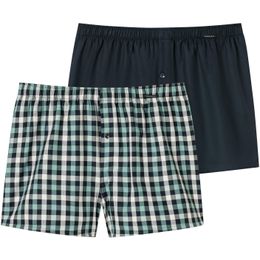 Schiesser Herren Webboxer "Boxershorts Multipacks", Gr. 9, schwarz, Webqualit&auml;t, Obermaterial: 100% Baumwolle, unifarben, Unterhosen, mit
