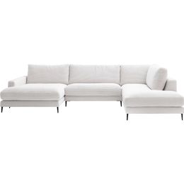 Wohnlandschaft Home Affaire, B:341cm H:84cm T:223cm, weiß, 88% Polyester, 12% Polyacryl, Sofas, "Downtown XXL B/T/H: 341/223/84 cm Loungemöbel zum