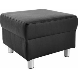 Hocker Home Affaire, B:54cm H:38cm T:54cm, schwarz, Microfaser PRIMABELLE (100% Polyester);Struktur fein ( 100% Polyester);Struktur grob ( 100%
