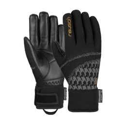 Reusch Damen Skihandschuhe "Re:Knit Victoria R-TEX XT", gold, Gr. 6, mehrfarbig, 70% Leder, 20% Polyester, 10% Polyamid, Handschuhe, in sportlichem