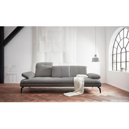 3-Sitzer Home Affaire, B:251cm H:83cm T:107cm, grau, Struktur weich (100% Polyester);Struktur grob (100% Polyester);100% NaturLEDER, Sofas,