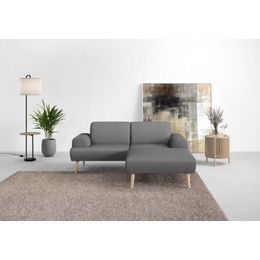 Ecksofa Home Affaire, B:192cm H:83cm T:176cm, grau, 100% Polyester, Wohnzimmer, Sofas, "Swift Scandic Design, komfortabler Federkern, Breite 192cm,