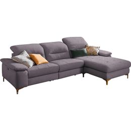 Ecksofa Home Affaire, B:280cm H:84cm T:184cm, grau, Luxus-Mikrofaser Lederoptik: 100% Polyester, ;Struktur: 85% Polyester, 15% Viskose, , Wohnzimmer,