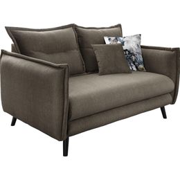2-Sitzer Home Affaire, B:162cm H:97cm T:110cm, braun, 100% Polyester;Wendekissen: 100% Polyester, Sofas, "Lazio", inklusive 1 Stk. Wende- und 1 Stk.