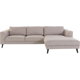 Ecksofa Home Affaire, B:280cm H:85cm T:167cm, beige, Wohnzimmer, Sofas, "Lumber Jack, elegant und bequem, Breite 280, hoher Fu&szlig;, L-Form", in moderner