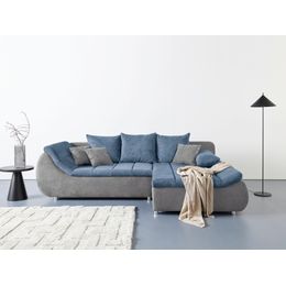 Ecksofa Home Affaire, B:271cm H:90cm T:104cm, bunt, Wohnzimmer, Sofas, "Imola, elegant und modern, aktuelle Steppung im Sitz, bequem, L-Form", frei