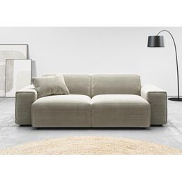 2,5-Sitzer Home Affaire, B:214cm H:71cm T:101cm, silber, 100% Polyester, Sofas, "Glimminge auch in Breitcord, Feincord + Easy care-Bezug", besondere