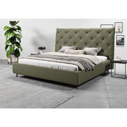 Polsterbett Home Affaire, B:236cm H:105cm L:234cm, grün, 96% Polyester, 4% Polyacryl, Betten, "Maxime, in 4 Breiten bis 200cm, auch in Leder",