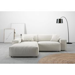 Ecksofa Home Affaire, B:234cm H:71cm T:191cm, silber, 100% Polyester, Wohnzimmer, Sofas, "Glimminge L-Form auch in Breitcord, Feincord + Easy
