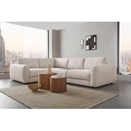 Ecksofa Home Affaire, B:224cm H:84cm T:304cm, beige, 92% Polyester 8% Nylon, Wohnzimmer, Sofas, "Bloomfield, Breite 304cm, Mega Polsterecke mit viel