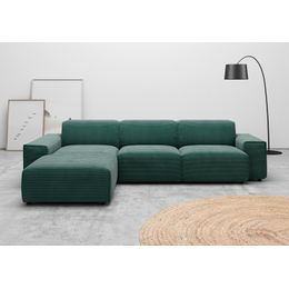 Ecksofa Home Affaire, B:294cm H:71cm, gr&uuml;n, 12% Polyaxryl, 88% Polyester, Wohnzimmer, Sofas, "Glimminge auch in Breitcord, Feincord, Boucl&eacute; + Easy