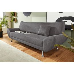 3-Sitzer Home Affaire, B:205cm H:78cm T:82cm, grau, Kunstleder SOFTLUX;Luxus-Microfaser ALCAZAR (100% Polyester);Feinstruktur (100% Polyester),