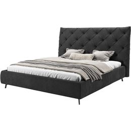 Polsterbett Home Affaire, B:236cm H:105cm L:254cm, schwarz, 96% Polyester, 4% Polyacryl, Betten, "Maxime, in 4 Breiten bis 200cm, auch in Leder",