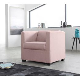 Sessel Home Affaire, B:72cm H:68cm T:75cm, rosa, Luxus-Microfaser (92% Polyester, 8% Nylon) );Struktur fein ( 100% Polyester);Struktur in