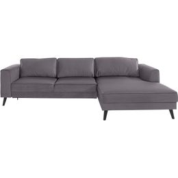 Ecksofa Home Affaire, B:280cm H:85cm T:167cm, grau, Wohnzimmer, Sofas, "Lumber Jack, elegant und bequem, Breite 280, hoher Fu&szlig;, L-Form", in moderner