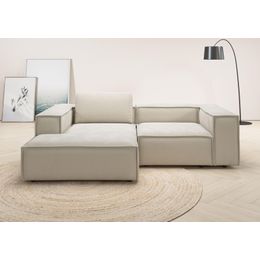 Ecksofa Home Affaire, B:246cm H:68cm T:171cm, beige, 94% Polyester, 6% Nylon, Wohnzimmer, Sofas, "Watertown, kompakte L-Form, 246 cm breite f&uuml;r