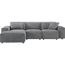 Ecksofa Home Affaire, B:264cm H:71cm T:191cm, grau, 12% Polyaxryl, 88% Polyester, Wohnzimmer, Sofas, "Glimminge L-Form auch in Breitcord, Feincord +