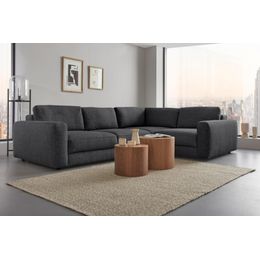 Ecksofa Home Affaire, B:304cm H:84cm T:224cm, grau, 100% Polyester, Wohnzimmer, Sofas, "Bloomfield, Breite 304cm, Mega Polsterecke mit viel Platz,
