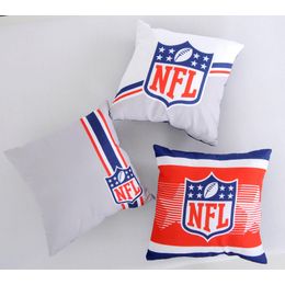 Dekokissen NFL, B:40cm H:2,5cm L:40cm, bunt, Polyester, Dekokissen_Sitzkissen_Kissenhüllen, "NFL", hochfarbig bedruckt