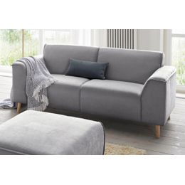 2-Sitzer Home Affaire, B:178cm H:81cm T:90cm, grau, Struktur fein ( 100% Polyester);Struktur weich (92% Polyester, 8% Nylon);Struktur weich (92%