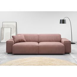 Big-Sofa Home Affaire, B:254cm H:71cm T:101cm, rosa, 95% Polyester, 5% Nylon, Sofas, "Glimminge auch in Breitcord, Feincord + Easy care-Bezug",
