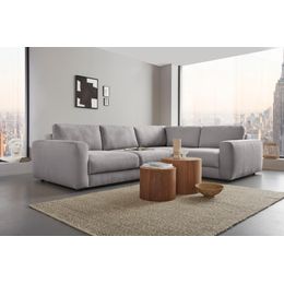 Ecksofa Home Affaire, B:304cm H:84cm T:224cm, grau, 92% Polyester 8% Nylon, Wohnzimmer, Sofas, "Bloomfield, Breite 304cm, Mega Polsterecke mit viel
