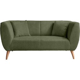 2-Sitzer Home Affaire, B:172cm H:83cm T:88cm, gr&uuml;n, 100% Polyester, Sofas, zwei verschiedene Fu&szlig;farben w&auml;hlbar