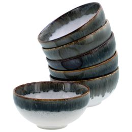 Creatable Dipschale "Cascade, Schale 6-tlg", &Oslash; 12cm, grau, Sch&uuml;sseln, Rekativglasur, Healthy Food