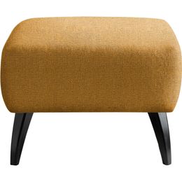 Polsterhocker Home Affaire, B:66cm H:44cm T:66cm, gold, 100% Polyester, Hocker, "Colori", Holzfu&szlig;farbe w&auml;hlbar, verschiedene Stoffe, hochwertige