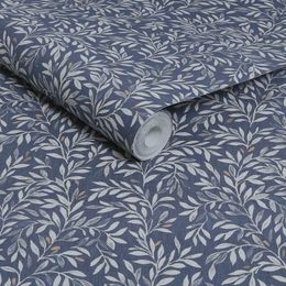 next Vliestapete "Ditsy Leaf", B/L: x 10m, Rollen: 1blau, Wohnzimmer, Tapeten, Design Tapeten