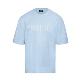 DROPSIZE Damen T-Shirt "Dropsize Herren Heavy Oversize Logo Puffer Print T-Shirt"baby blau, Gr. S, bedruckt, 100% Baumwolle, Shirts