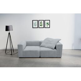 2-Sitzer Home Affaire, B:216cm H:69cm T:108cm, grau, 95% Polyester, 5% Nylon, Sofas, "Utvik bestehend aus 2 Eckelementen", bestehend aus einzelnen