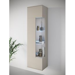 Vitrine Inosign, B:45cm H:161cm T:32cm, braun, FSC-zertifizierter Holzwerkstoff, Wohnzimmer, Schränke, "Kenia, stehend und hängend, Türanschlag