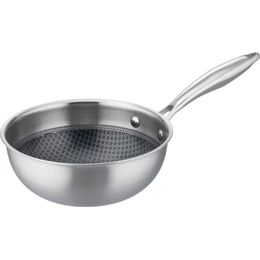 GSW Sauteuse "Inoxxa Black", 1,4 l + &Oslash; 18cm + H&ouml;he 8cm, silber, T&ouml;pfe, Schwenkpfanne aus Dreischicht-Material mit Antihaft-Versiegelung