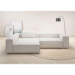 Ecksofa Home Affaire, B:306cm H:68cm T:191cm, weiß, 95% Polyester, 5% Nylon, Wohnzimmer, Sofas, "Watertown, moderne XXL L-Form, 306 cm breit",