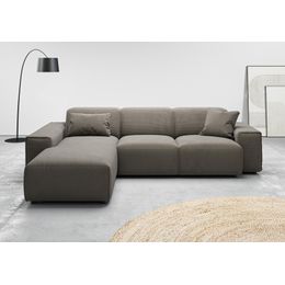 Ecksofa Home Affaire, B:264cm H:71cm T:191cm, grau, 95% Polyester, 5% Nylon, Wohnzimmer, Sofas, "Glimminge L-Form auch in Breitcord, Feincord + Easy